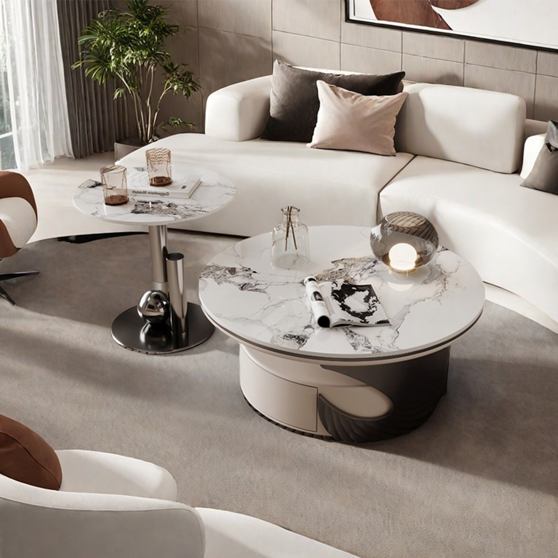 AWORET Modern rock slab round coffee table | Wayfair