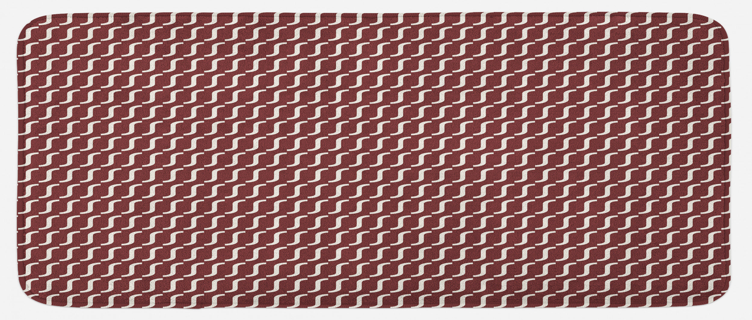 East Urban Home Curvy Wavy Lines Simplistic Pattern On Dark Red ...