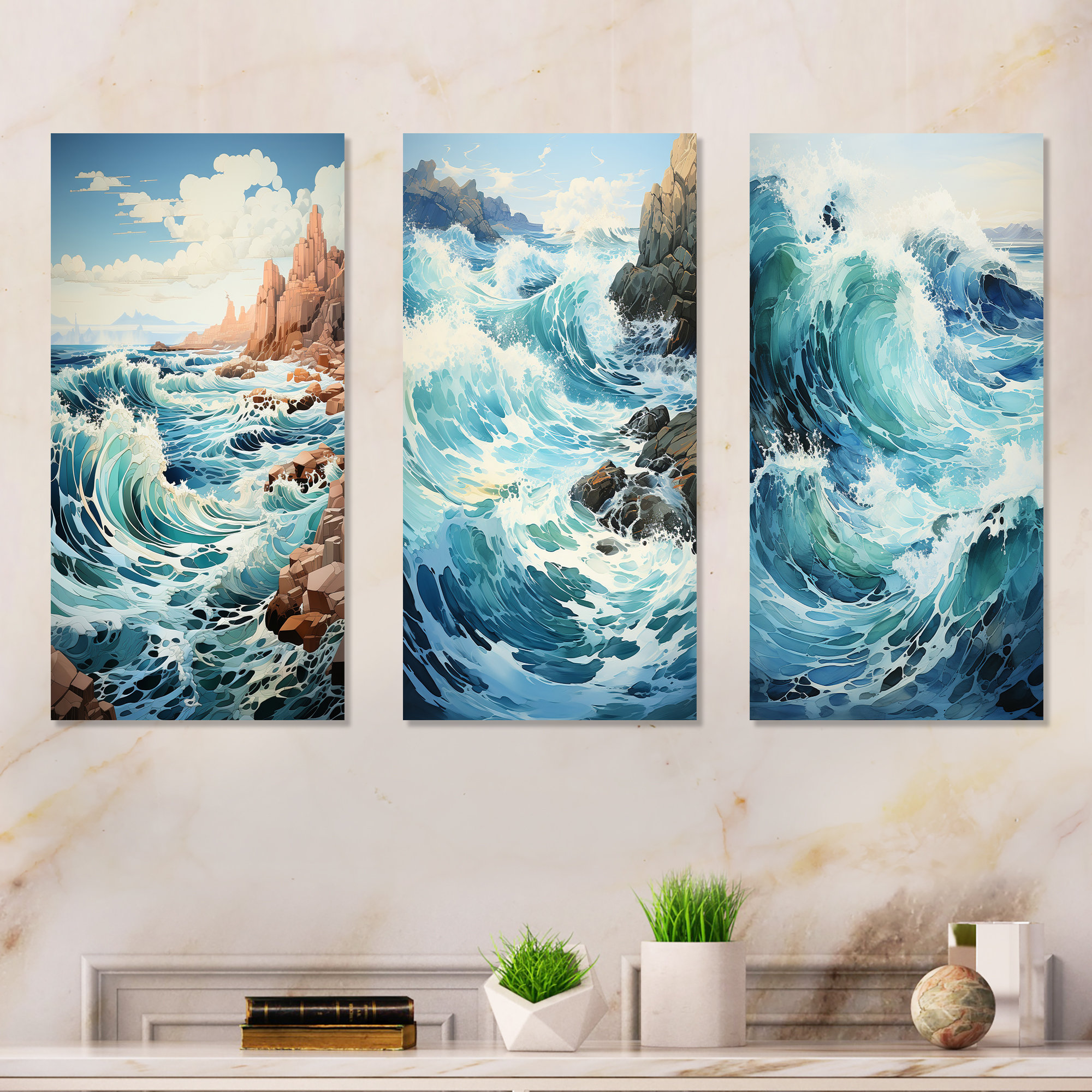 Dovecove French Bretagnes Breeze - France Canvas Wall Art Set Of 4 ...