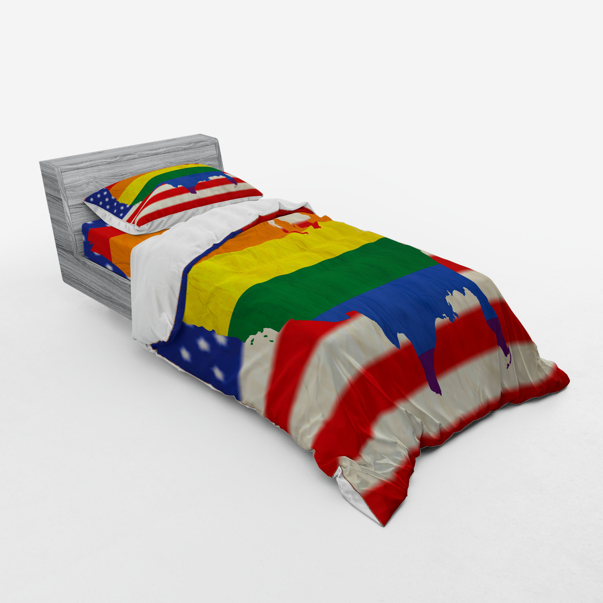 Ambesonne Pride Usa American Flag with Gay Marriage Nationwide Rights ...