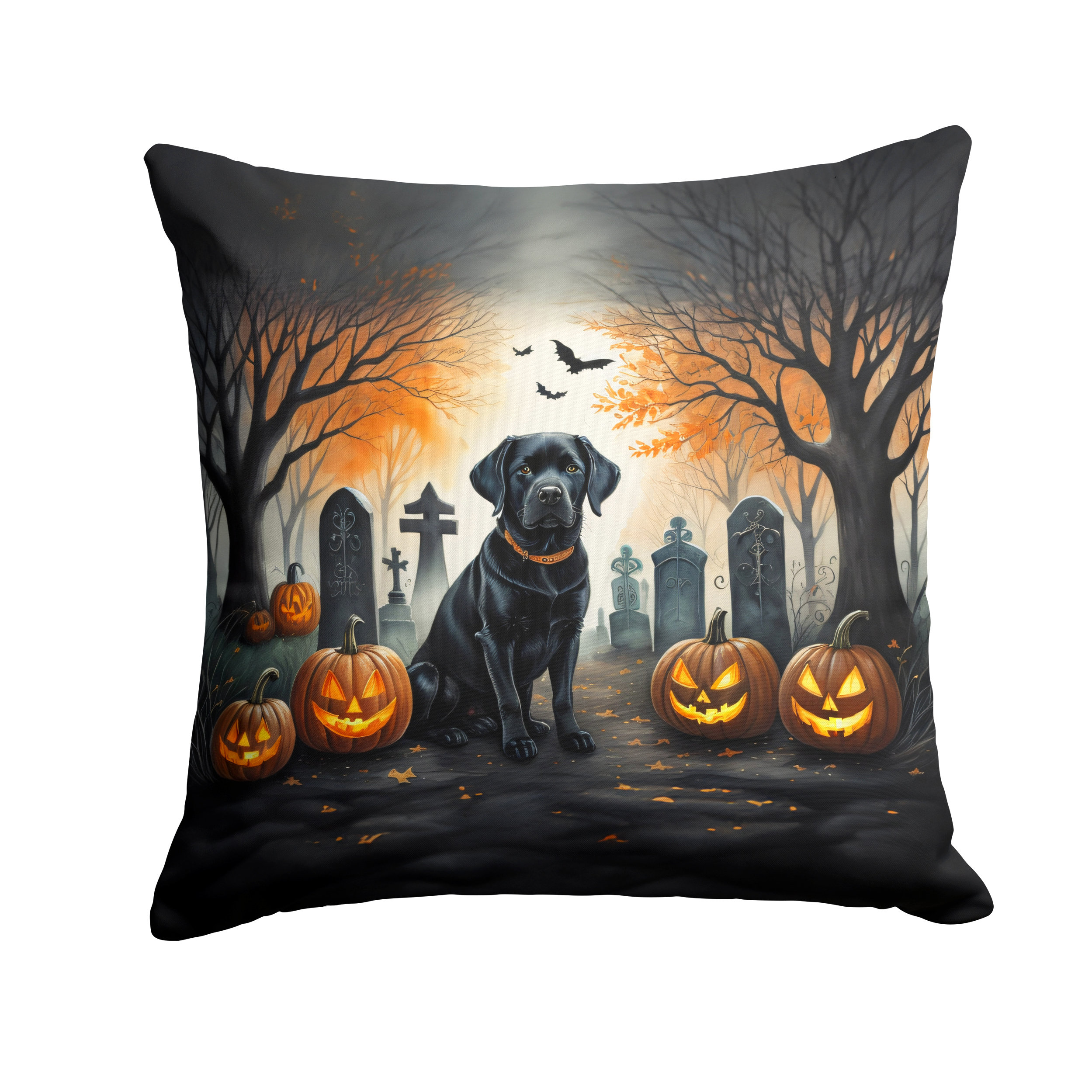 Caroline's Treasures Black Labrador Retriever Spooky Halloween Fabric ...