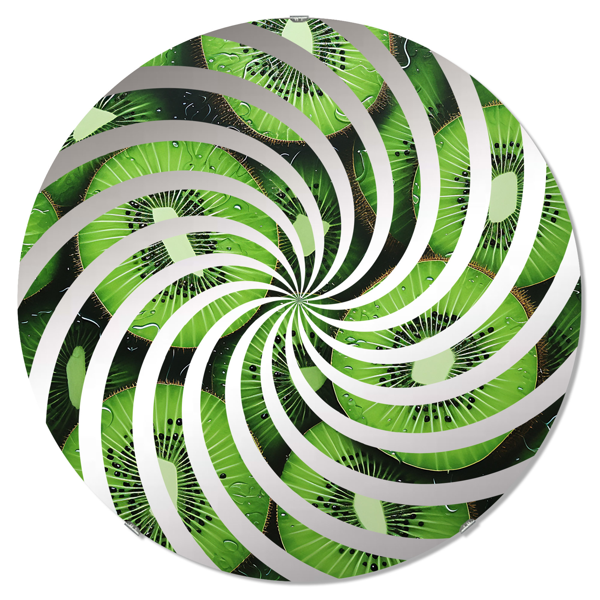 East Urban Home Emerald Elegance Kiwi Fruit - Vortex Decorative Mirror ...