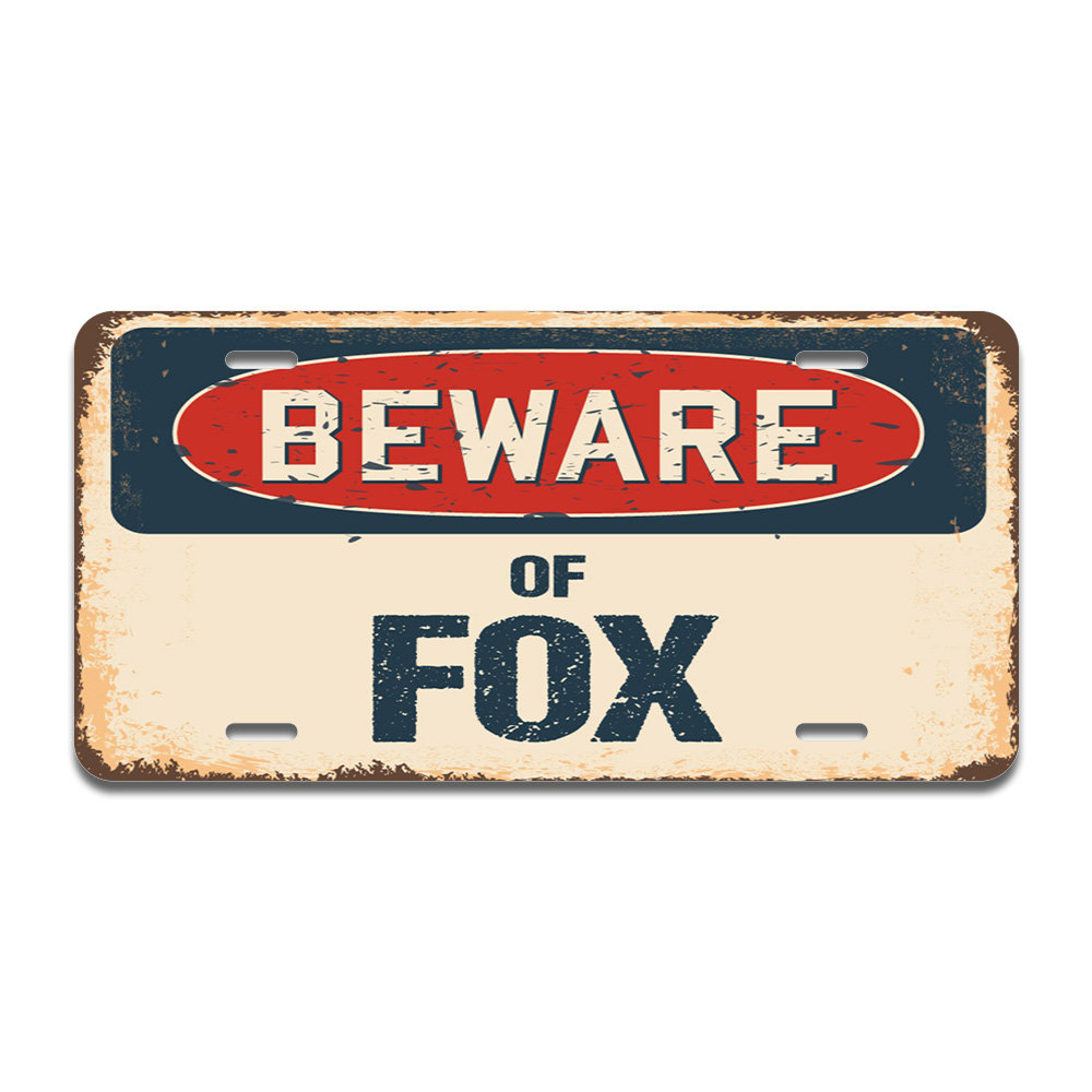 SignMission Beware of Fox Aluminum Plate Frame | Wayfair