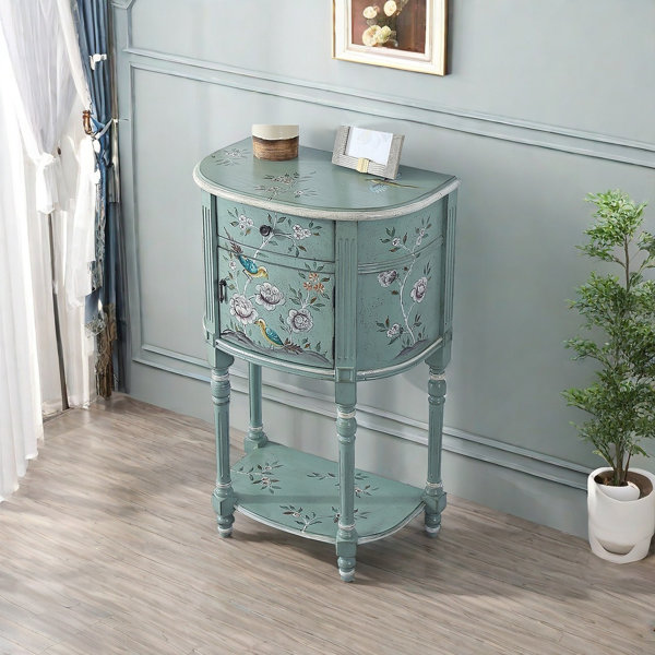 Ruthber Solutions Half-Moon Cabinet with Hand-Painted Accents | Wayfair