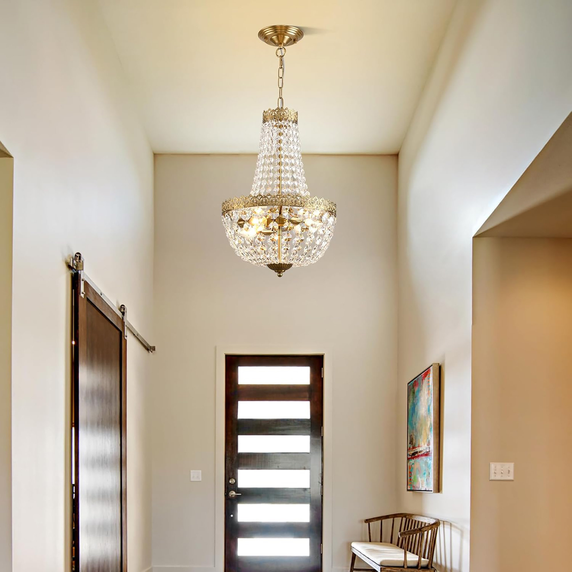 House of Hampton® Mini French Empire Crystal Chandelier 4 Lights ...