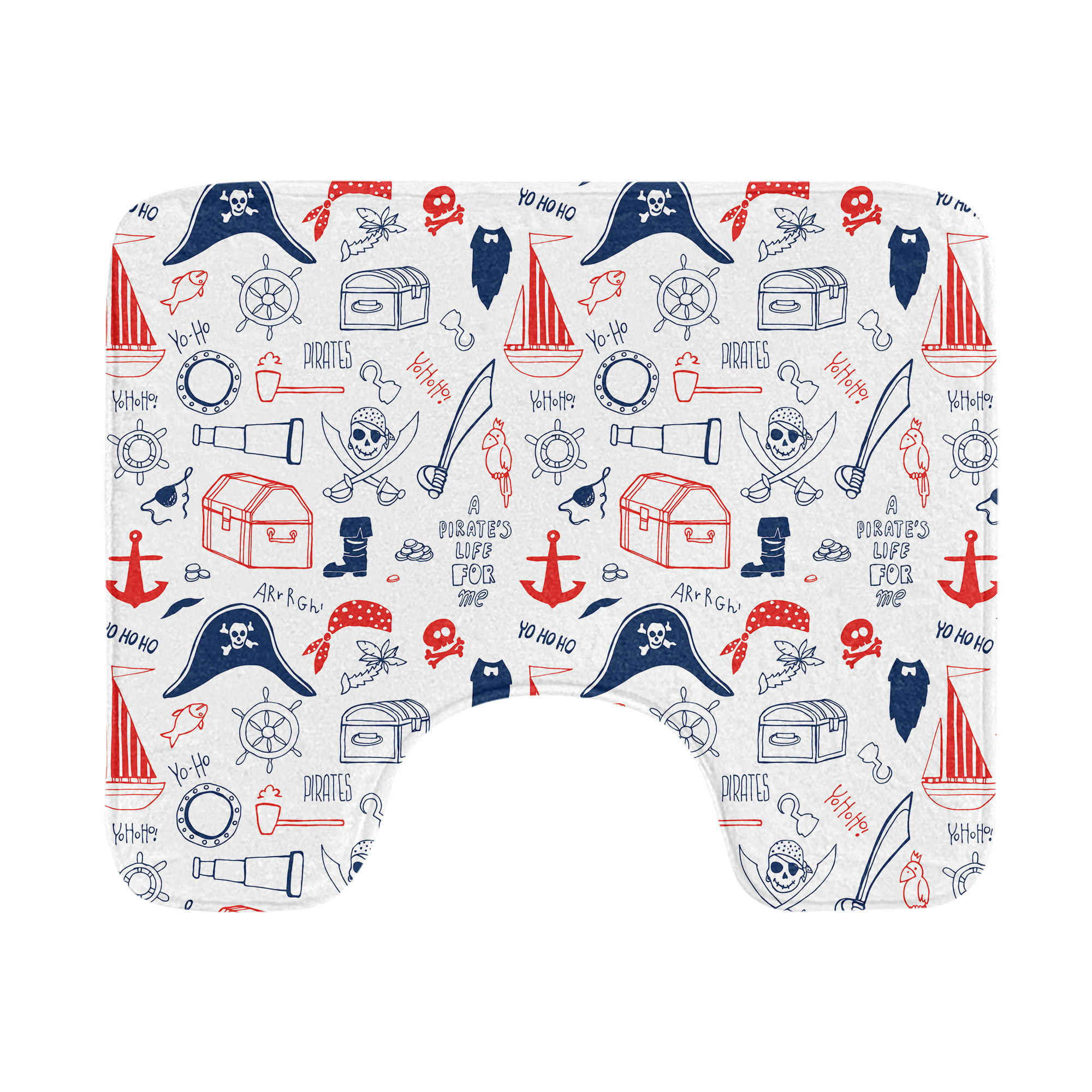 East Urban Home Pirates Toilet Mat U-Shape Bathroom Rug 20" Scarlet ...