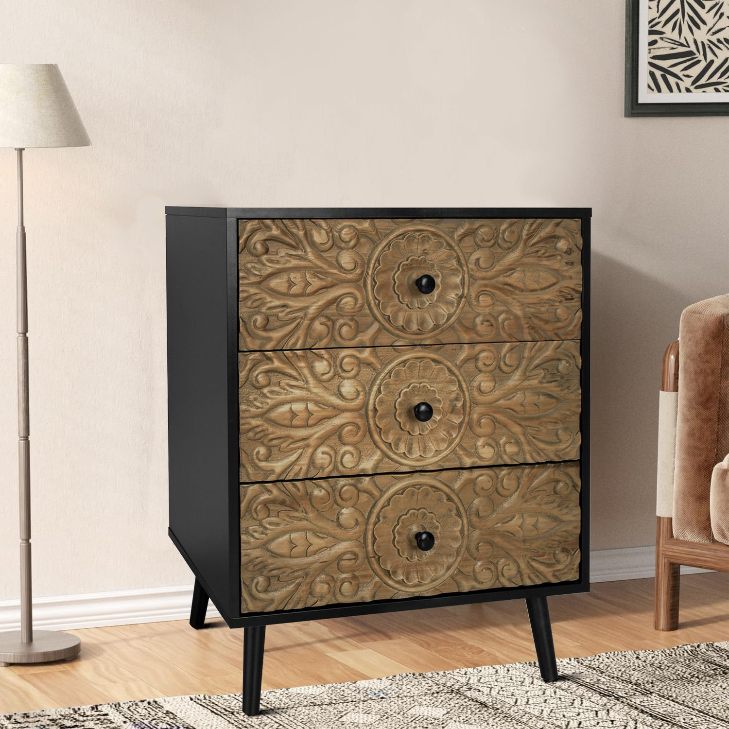 Fleur De Lis Living Vintage and artistic style drawer storage cabinet ...