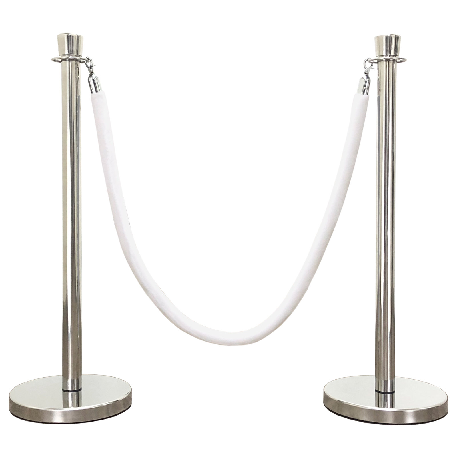 VIP Crowd Control Rope Stanchion (2 Mirror Taper Top/Flat Base + 6 ...