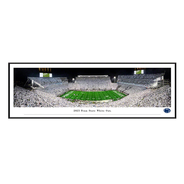 Latitude Run® Penn State 2023 White Out Framed Panoramic Print on Paper ...