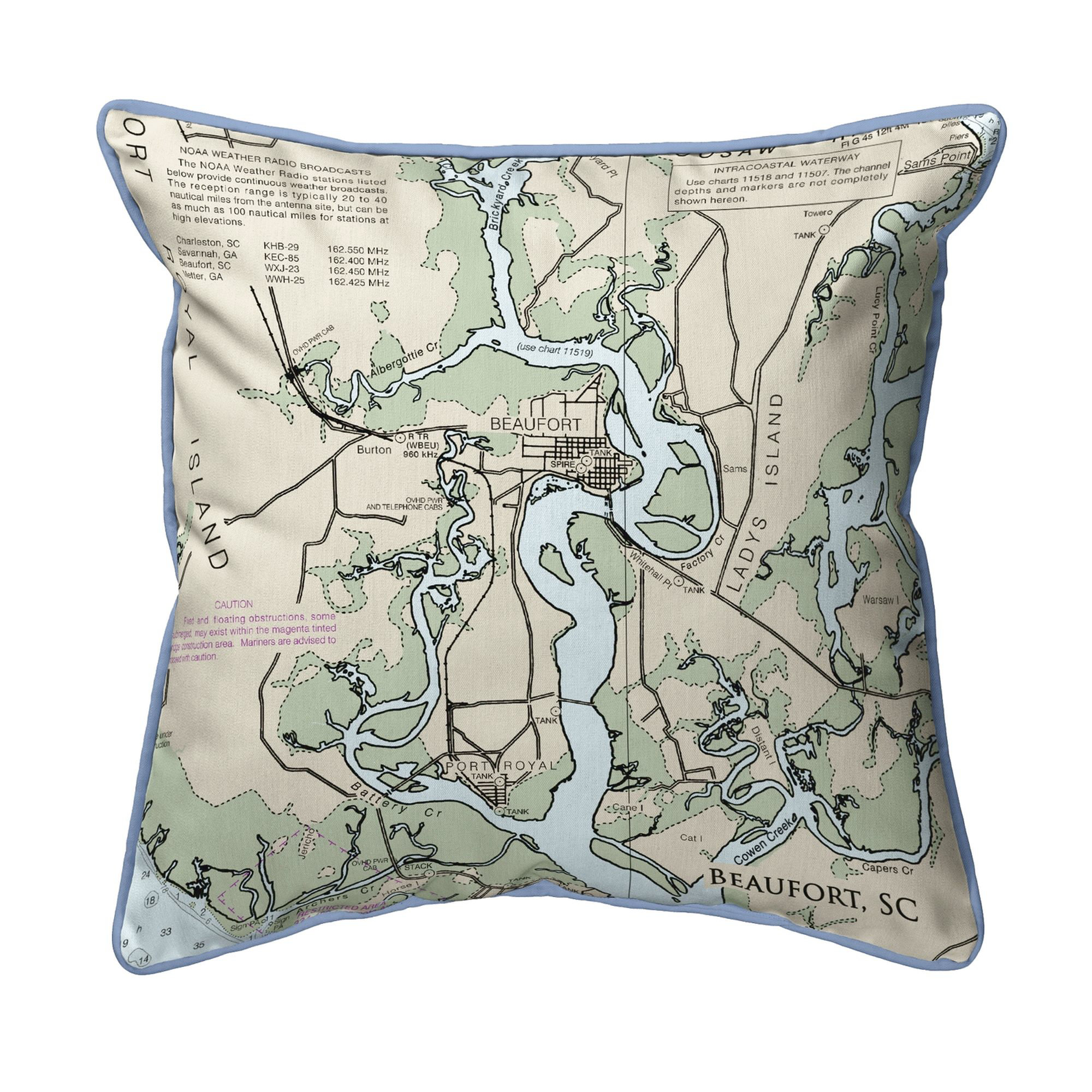 Betsy Drake Interiors Beaufort - Detail SC Corded Outdoor Square Pillow ...