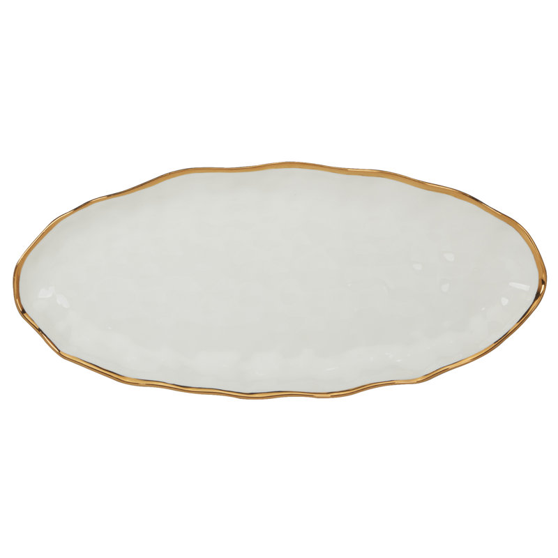 Certified International Regency Gold Oval Fish Platter | Wayfair