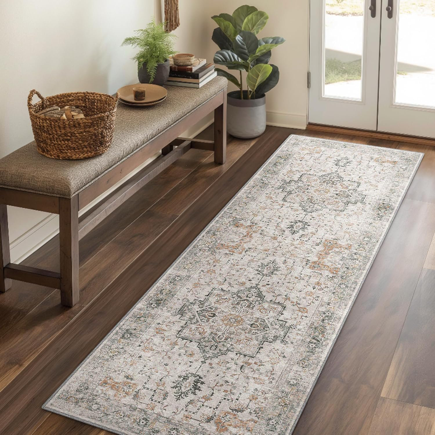 Bungalow Rose Vintage Kitchen Runner Rug Non-Slip | Wayfair