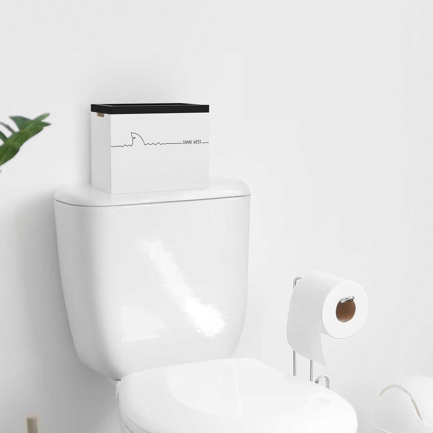 Hokku Designs Wooden Tampon Holder For Bathroom With Vanity Tray Lid ...