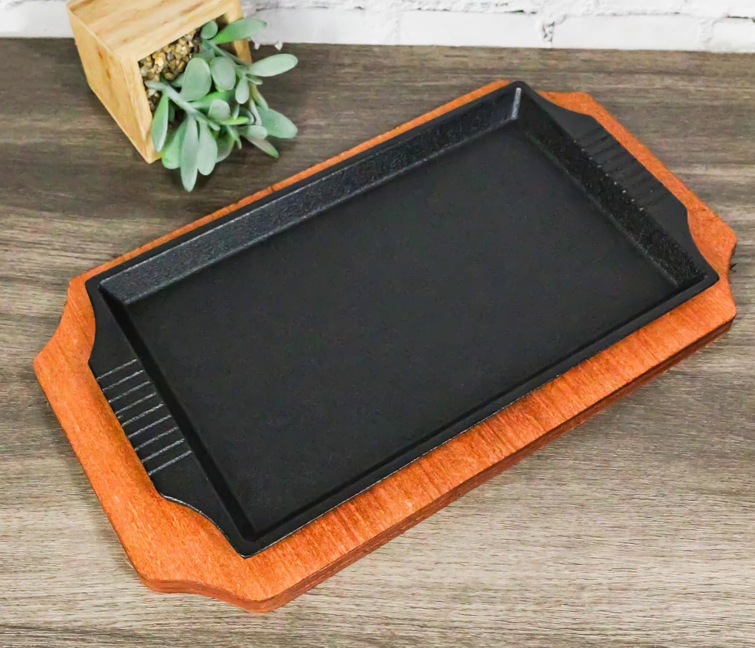 Lark Manor™ Personal Size Cast Iron Rectangular Fajita Steak Pan ...