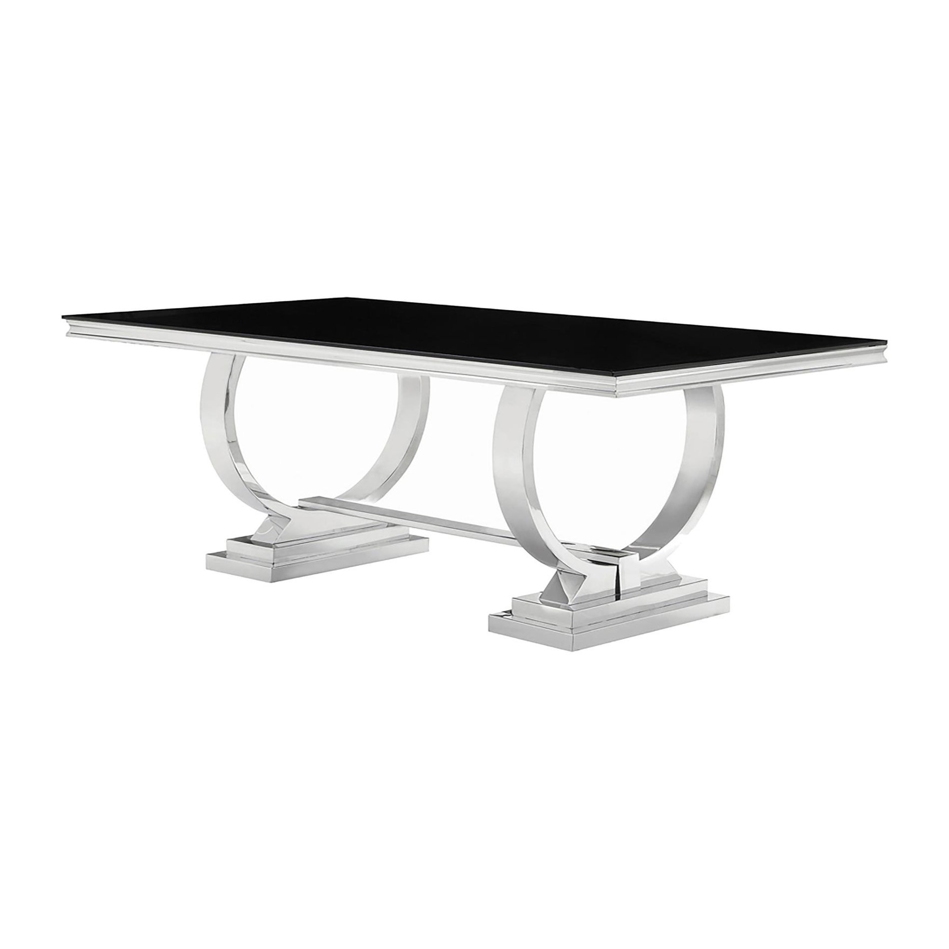 Rosdorf Park Rectangular Dining Table Chrome And Black - Wayfair Canada