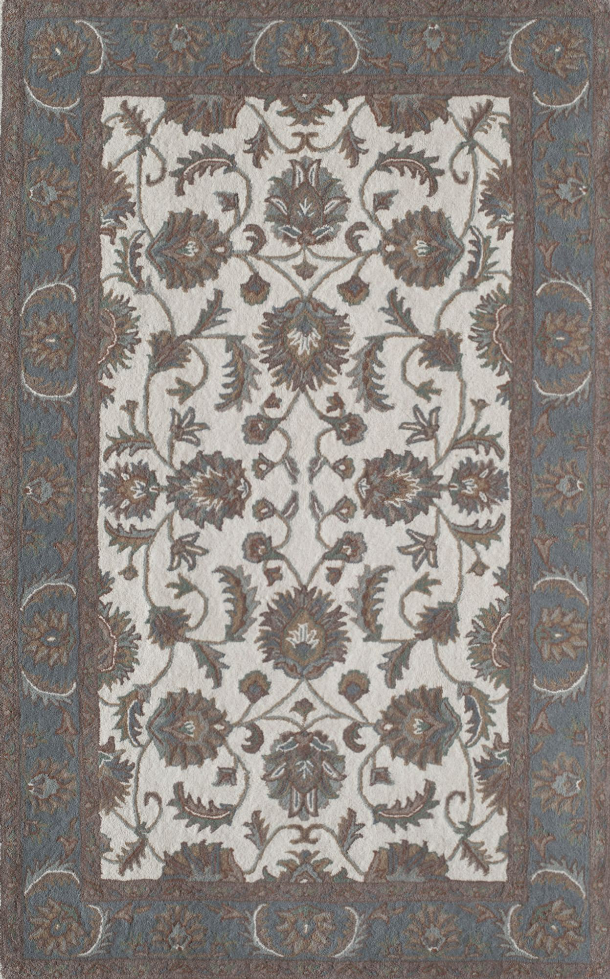Rugs America New Dynasty Oriental Ivory Light Blue Area Rug | Wayfair