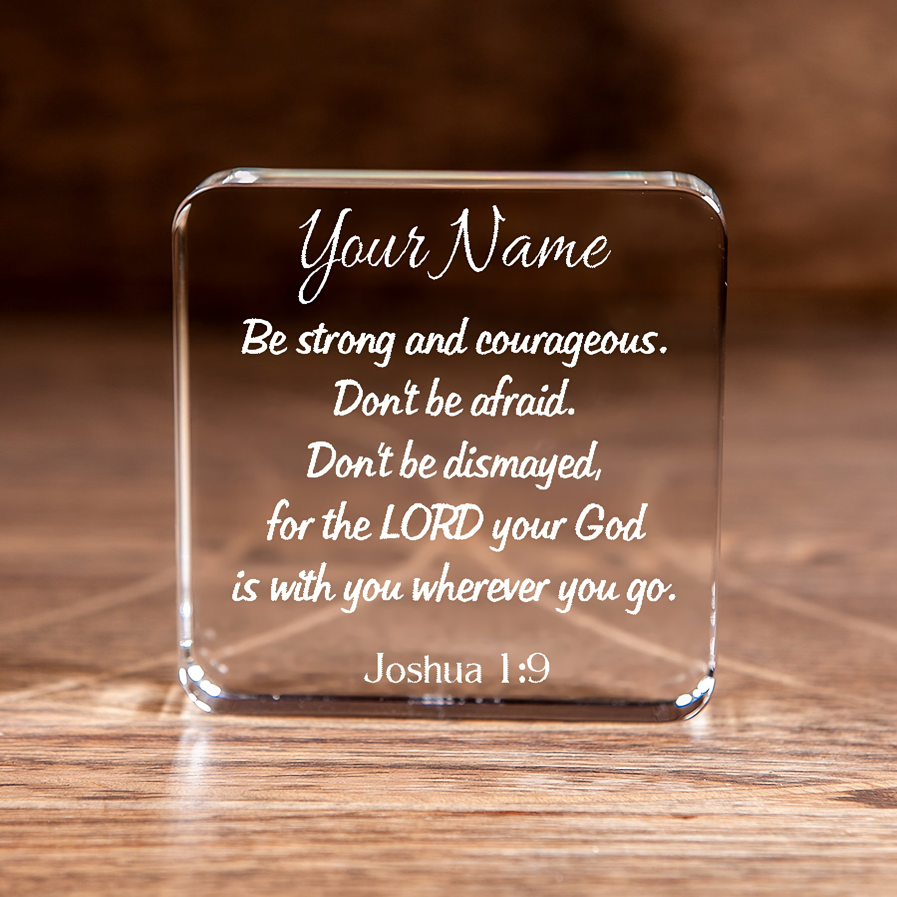 Trinx Jerrail Personalized Joshua 1:9 Be Strong and Courageous Large ...