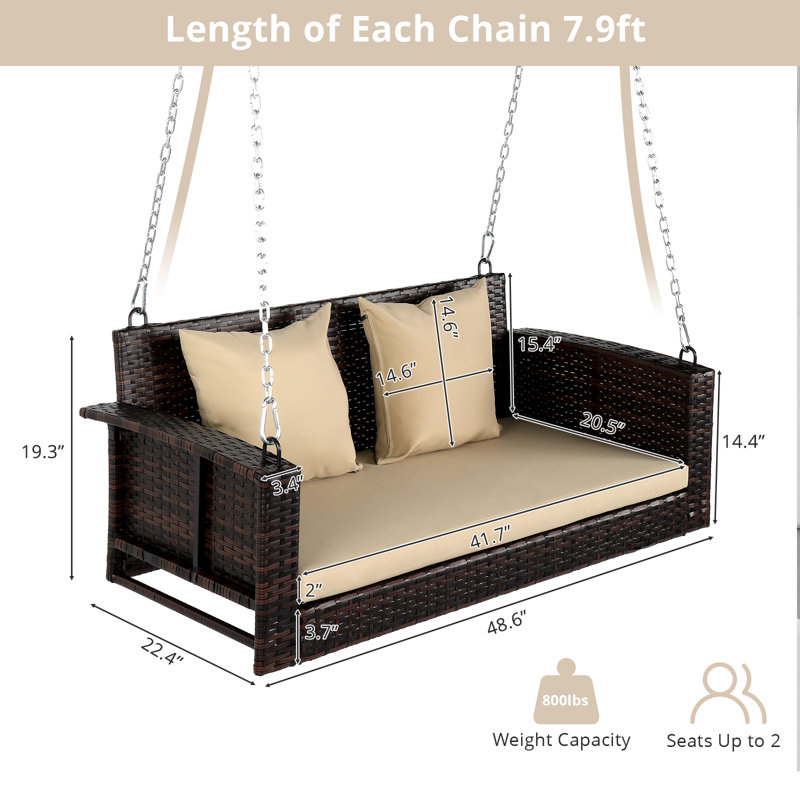 Latitude Run® 2-Person Porch Swing & Reviews | Wayfair