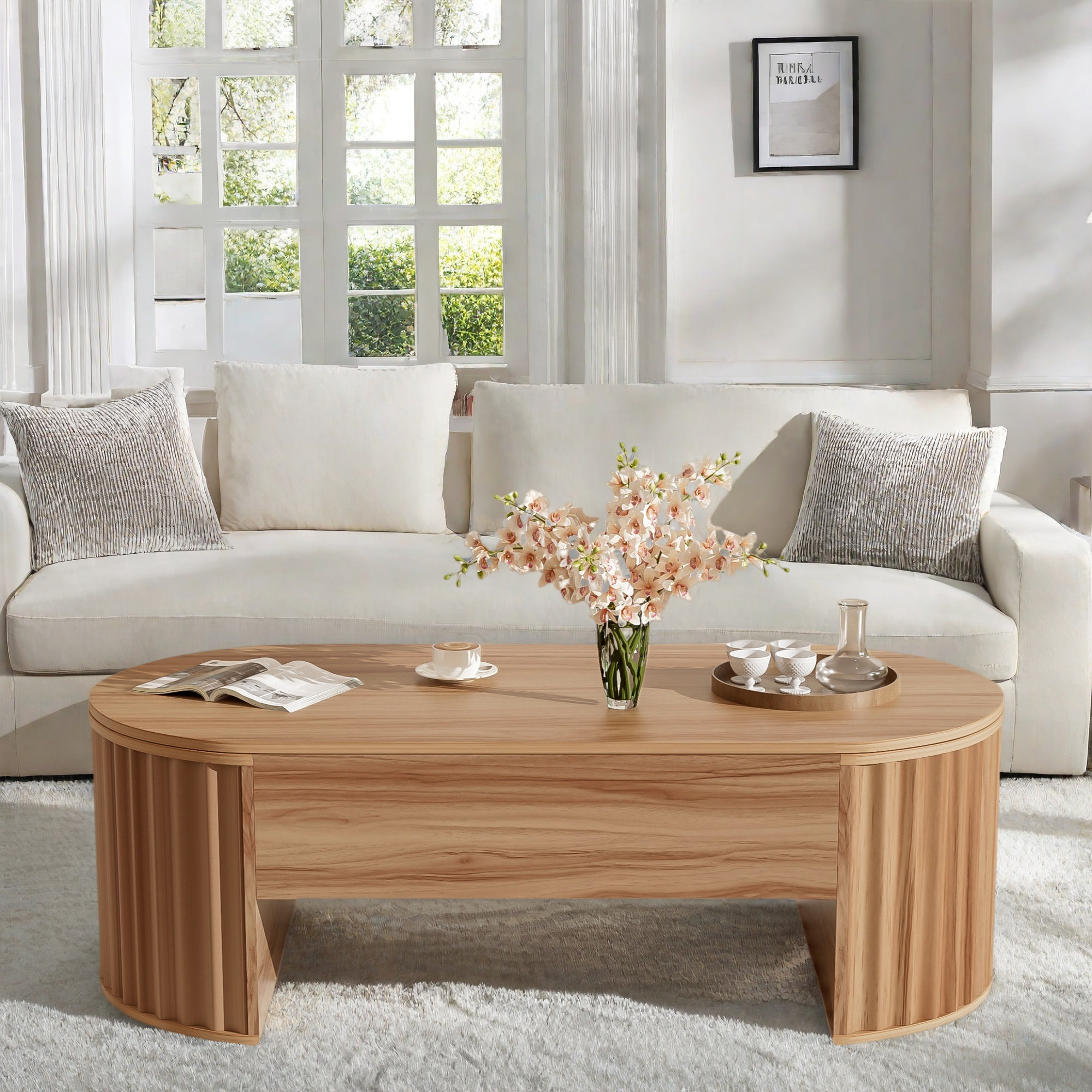 Latitude Run® Coffee Table With Hydraulic Lift Mechanism, Hidden ...