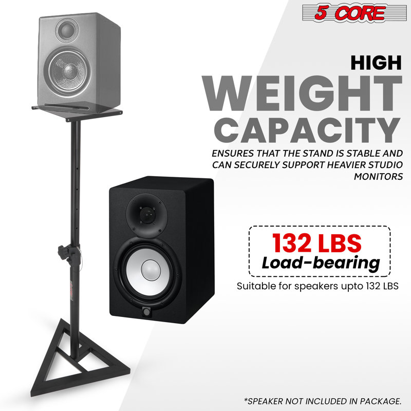 5 Core Speaker Stands Pair Three Point Triangle Base Studio Monitor ...