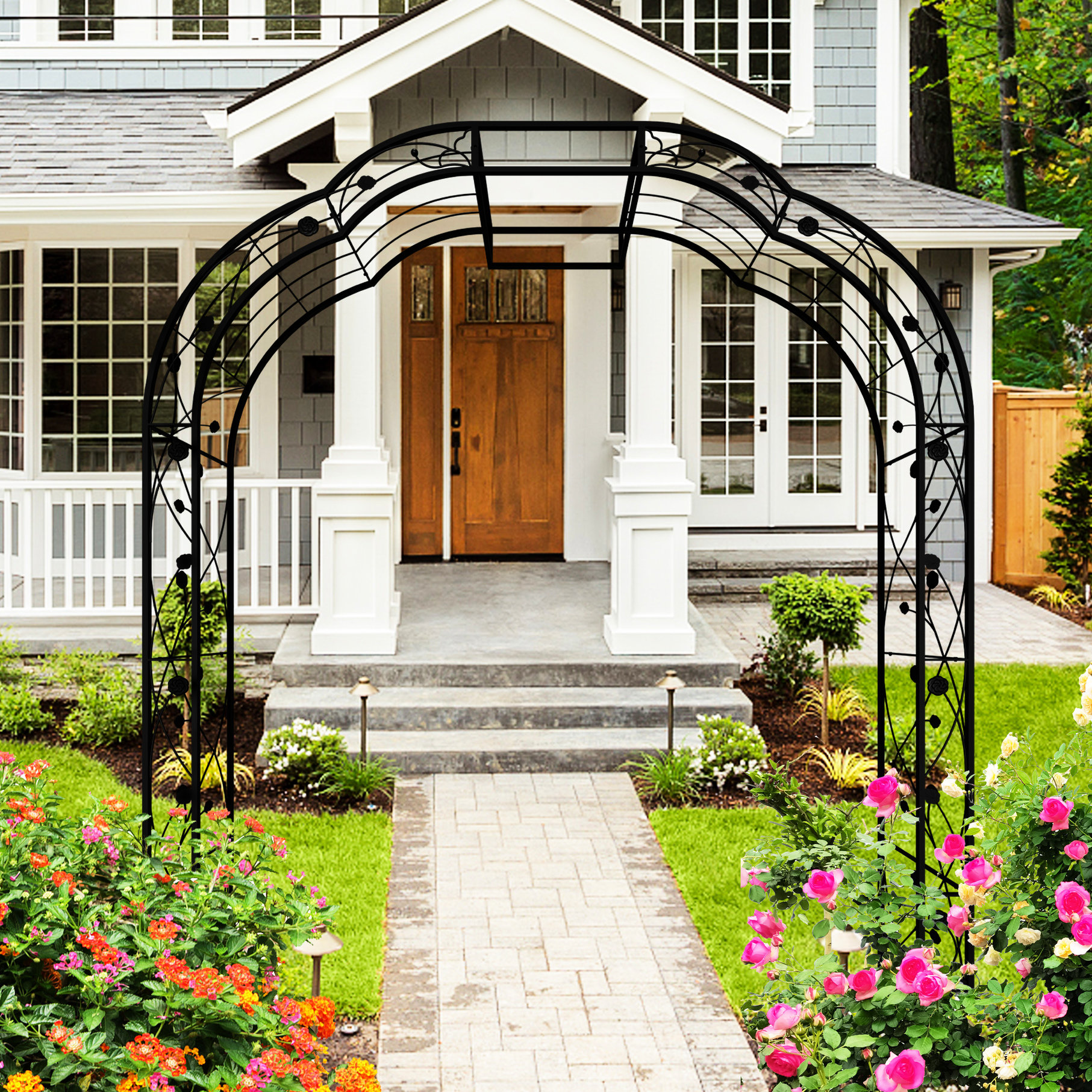 Red Barrel Studio® Outdoor Metal Garden Trellis - 8 Assemble Options ...