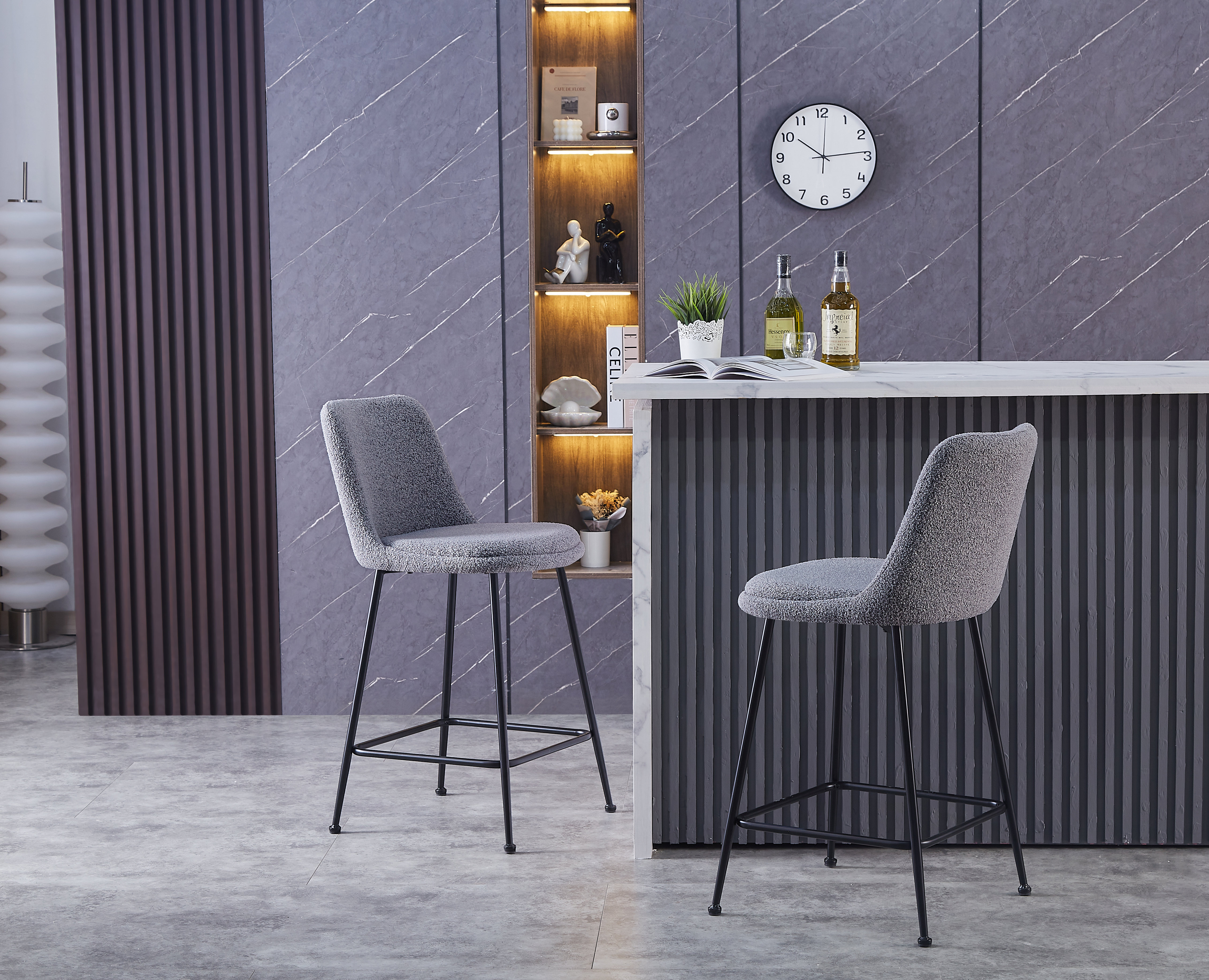 Ivy Bronx Gwenan 25.39" Fabric Bar Stool with Steel Legs | Wayfair