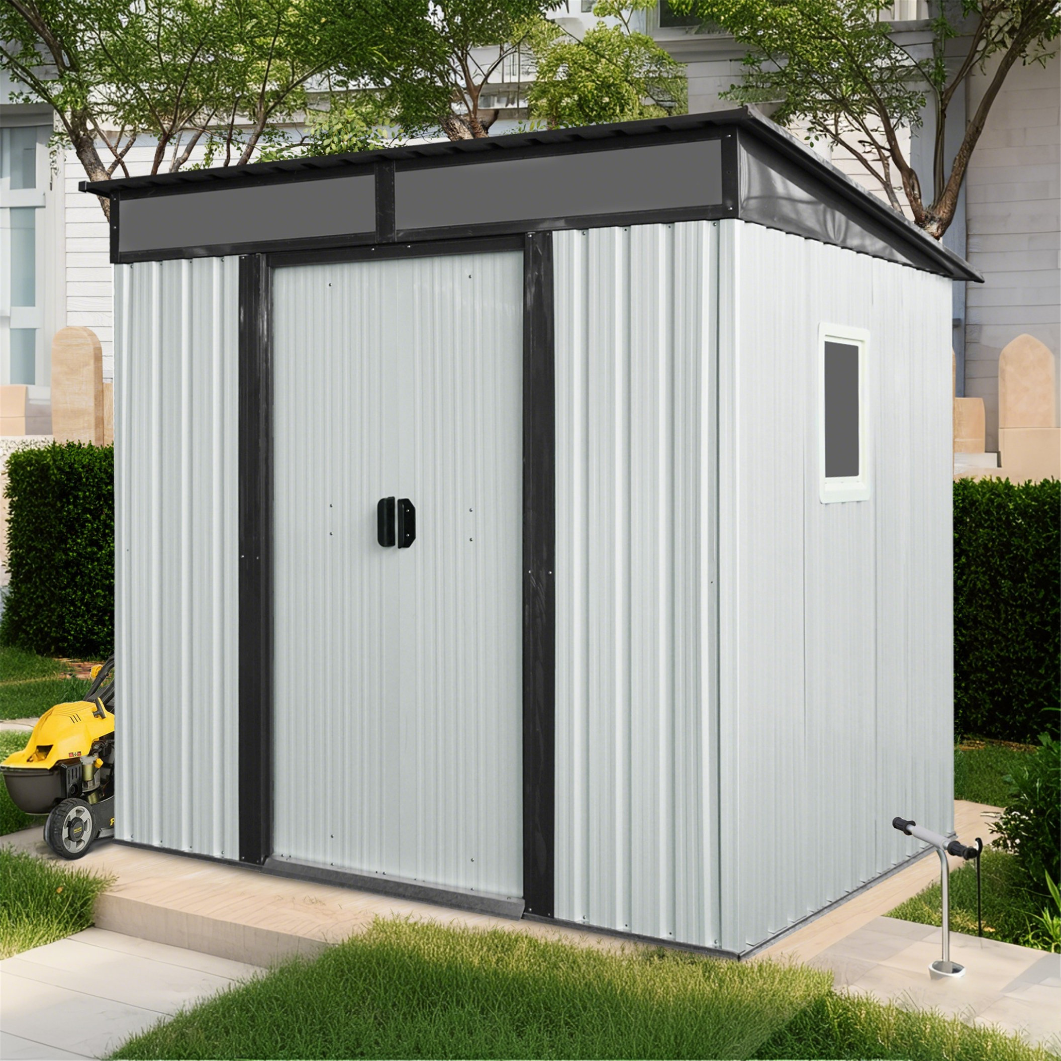 Modern Escapes Decor Outdoor 6ft×5ft Steel Frame Weather-Resist Storage ...