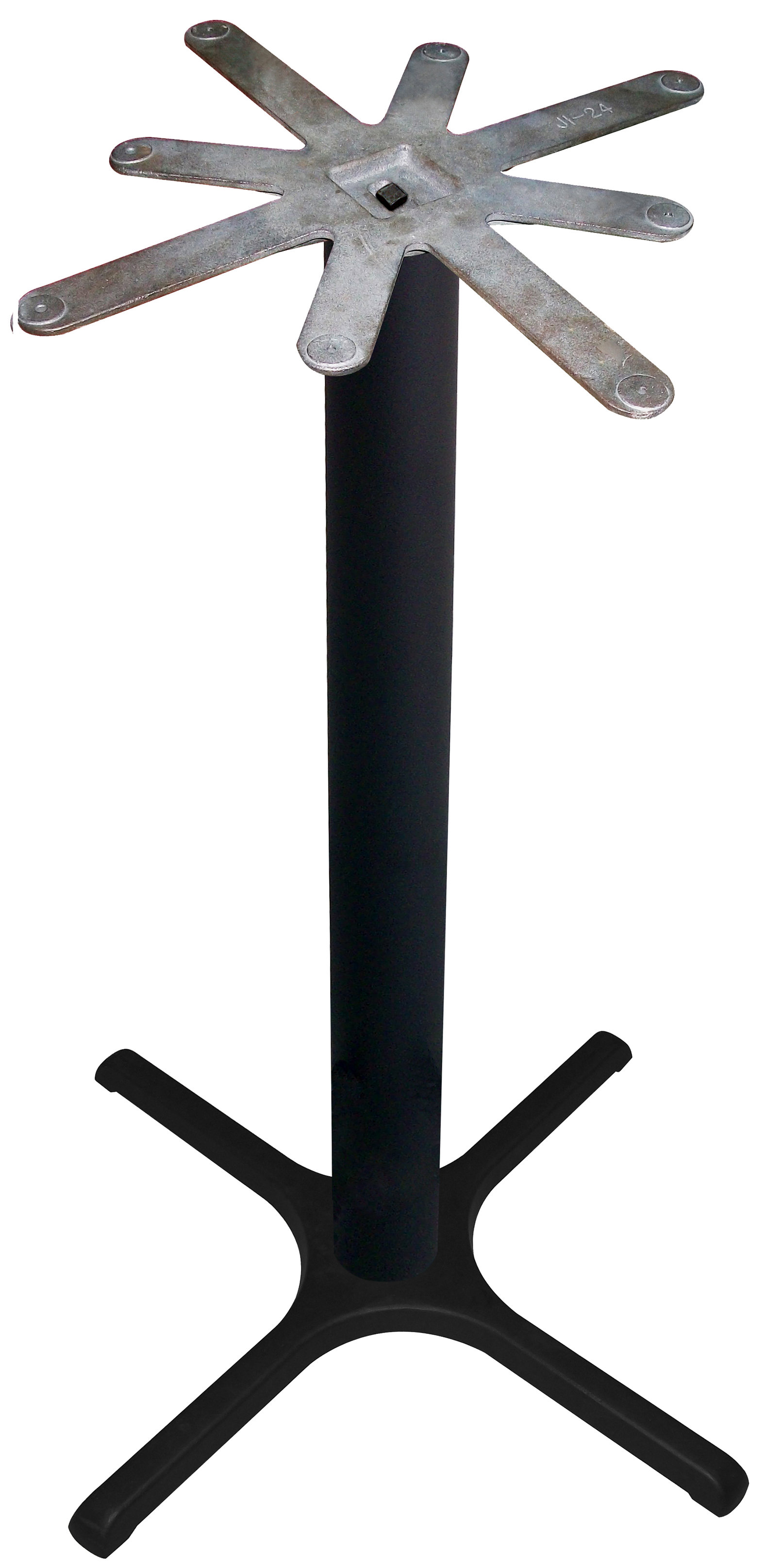 JI Bases 36" x 36" Cross Cast Iron Bar Height Pedestal Table Base ...