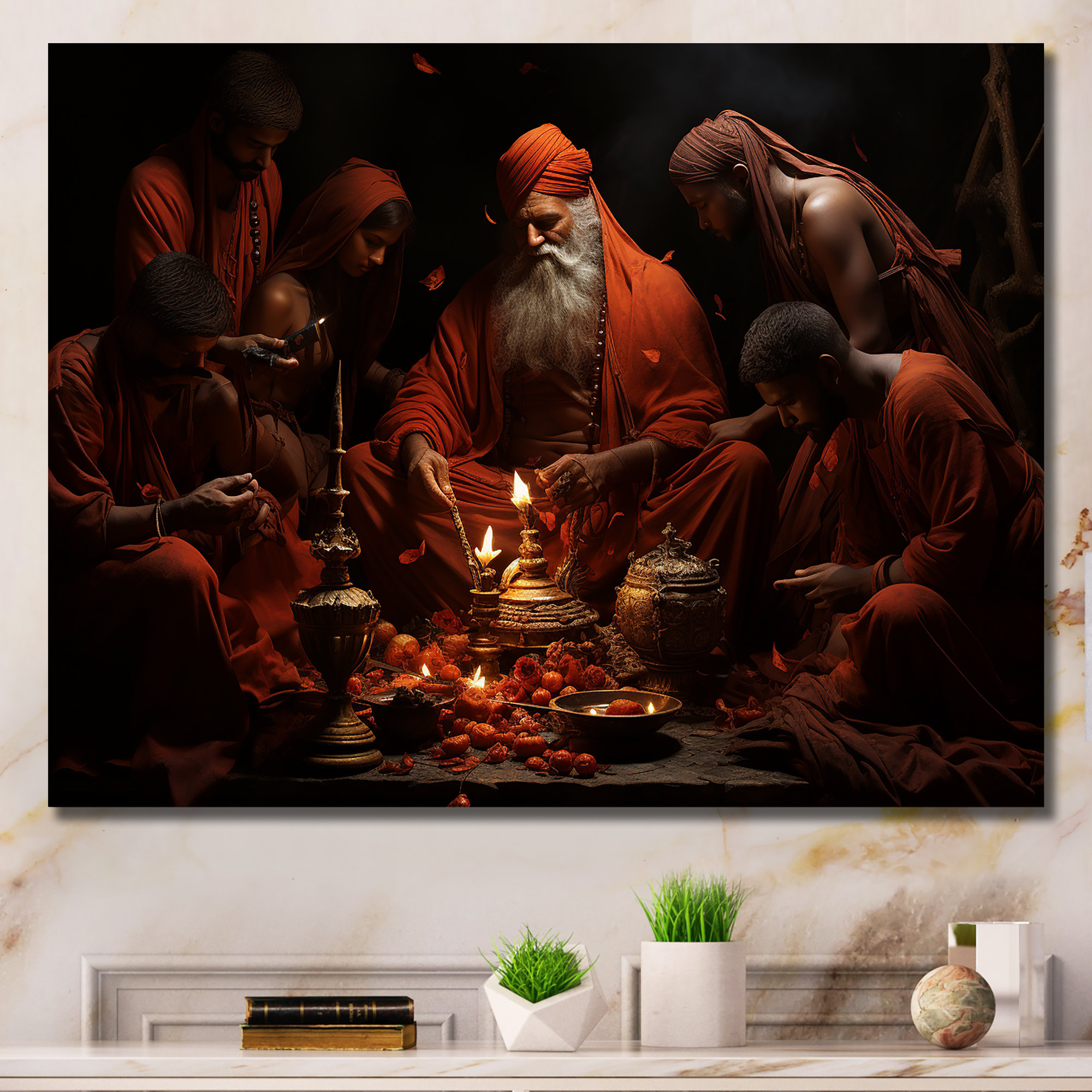 Winston Porter Hinduism Rituals Resonant Rosewood - Hinduisim Canvas ...