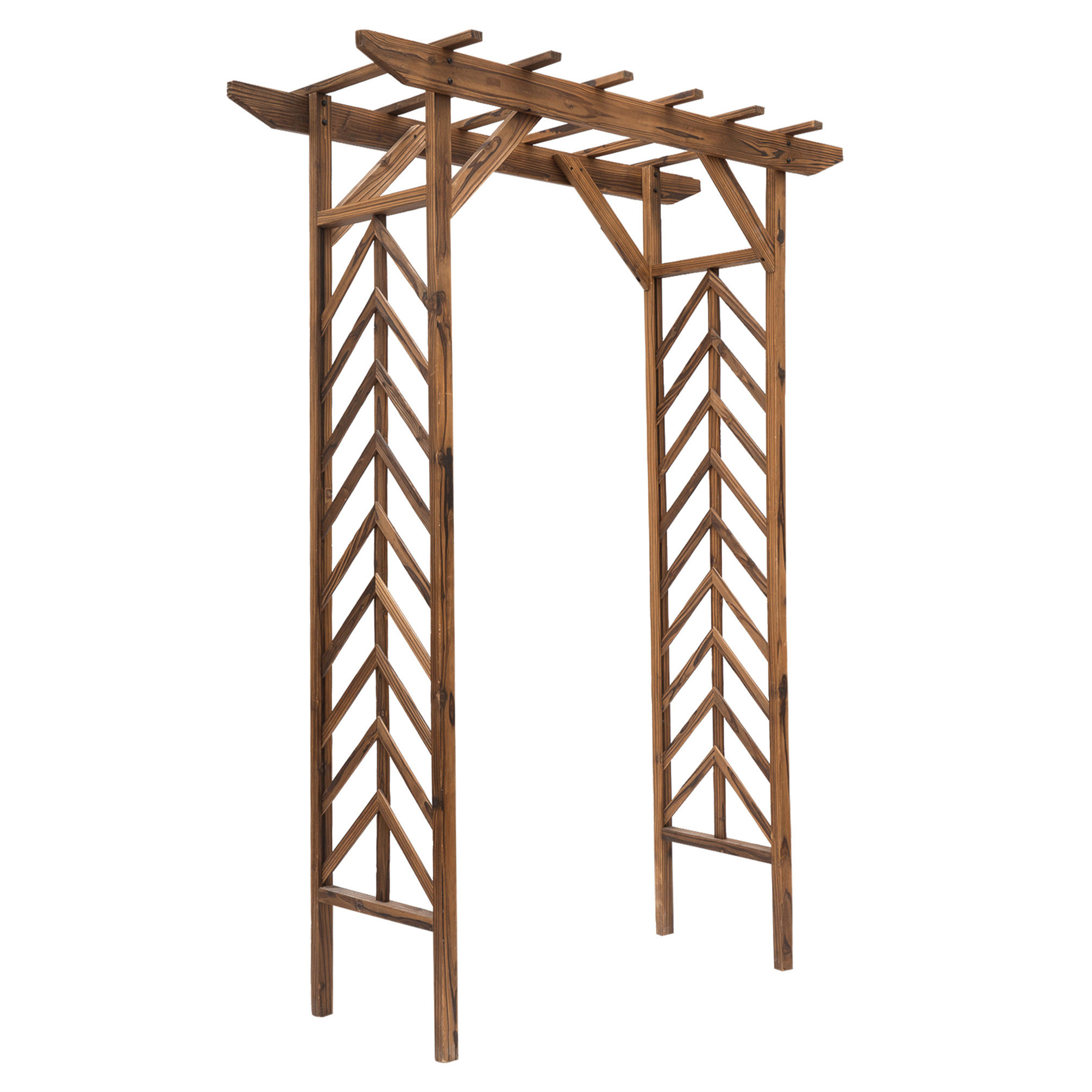 World Menagerie Outsunny 79In Wooden Garden Arbour Arch Trellis With ...