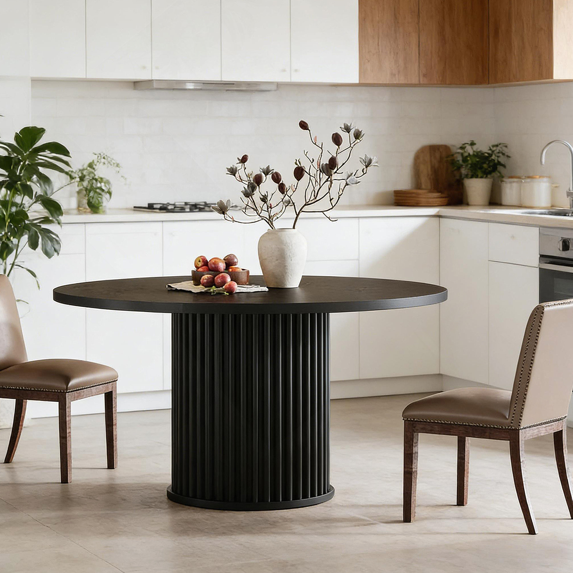 George Oliver Rustic Table,Wood Kitchen Table,Round Dining Table ...