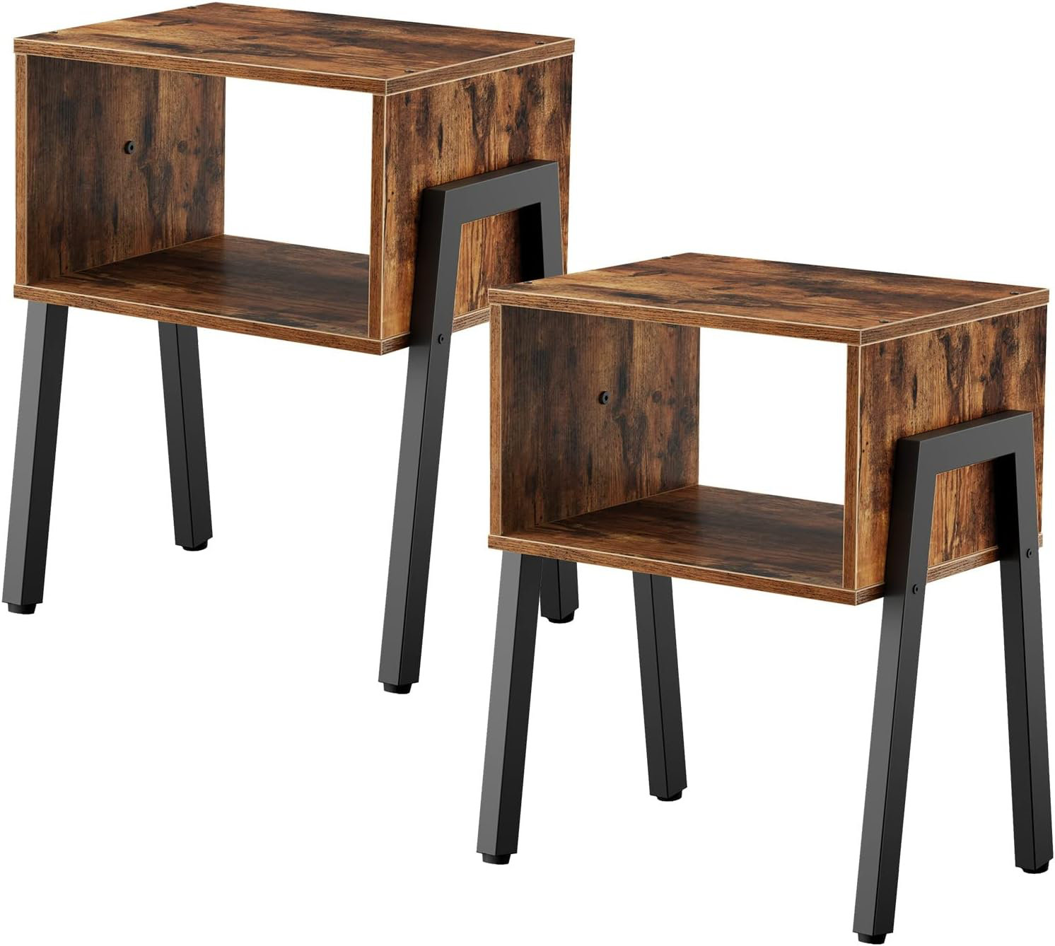 17 Stories Stackable Nightstand Set Of 2 With Open Storage Shelf ...