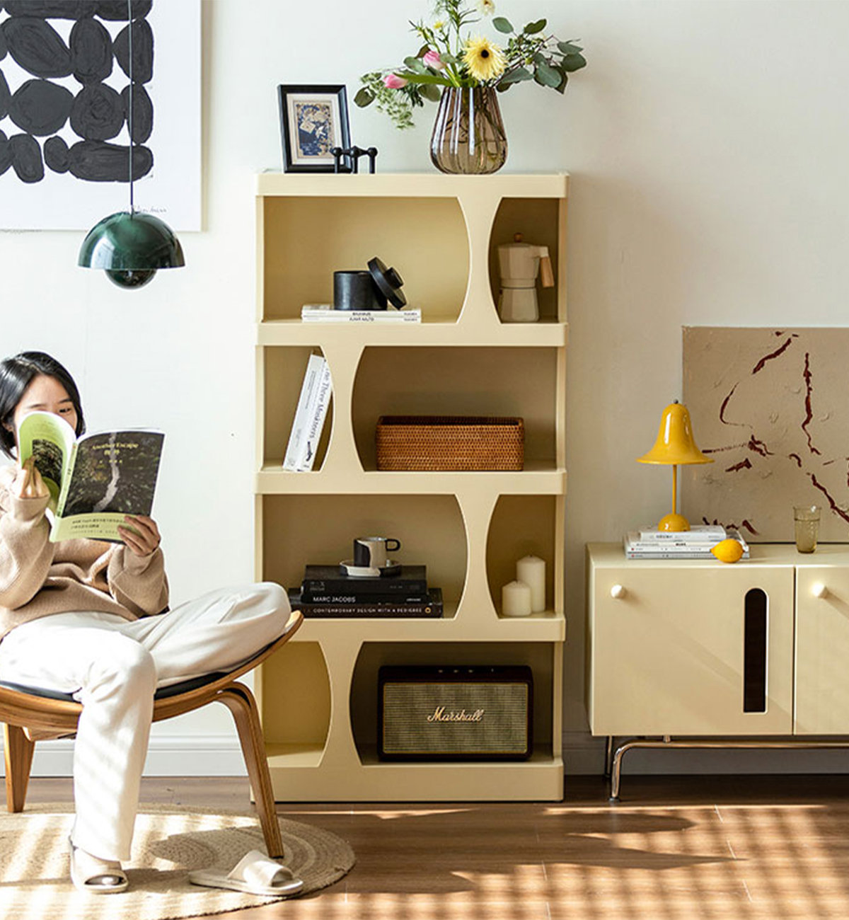 VICABY Multi-Compartment Bookshelf, Shelves, Solid Wood Display ...