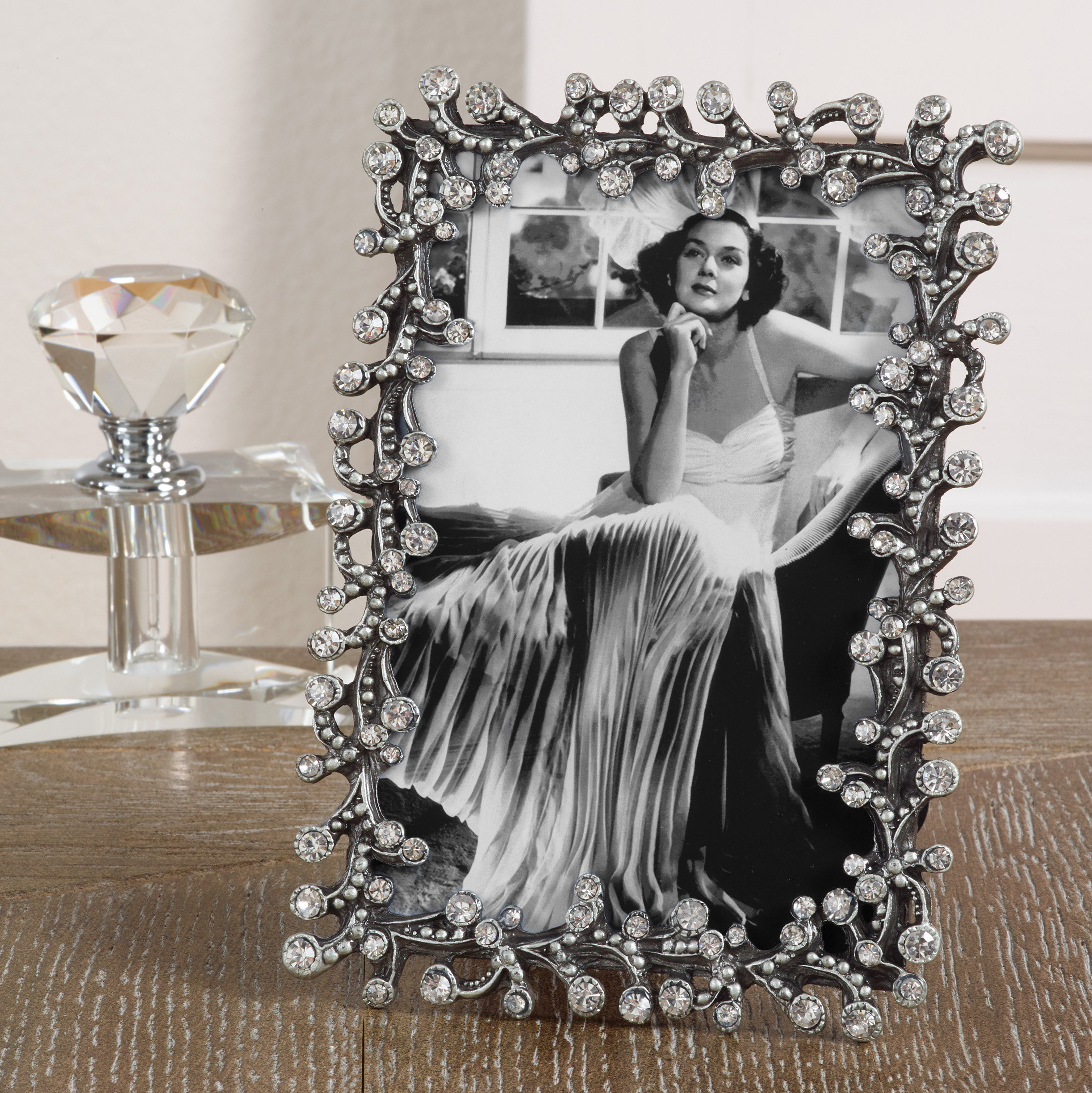 House of Hampton® Ariad Small Stone Jeweled Picture Frame & Reviews ...
