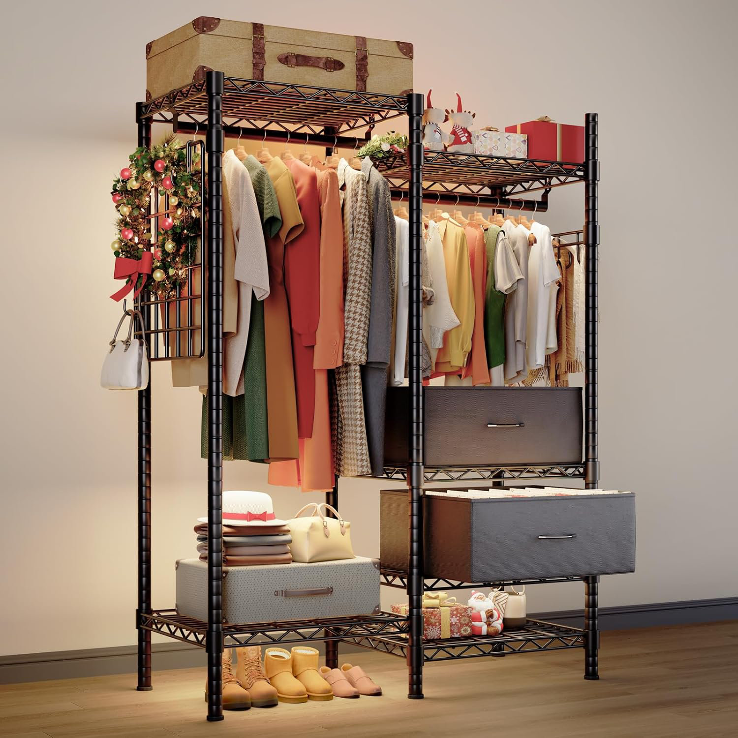 Ebern Designs Clothes Rack Heavy Duty Clothing Rack For Hanging Clothes ...