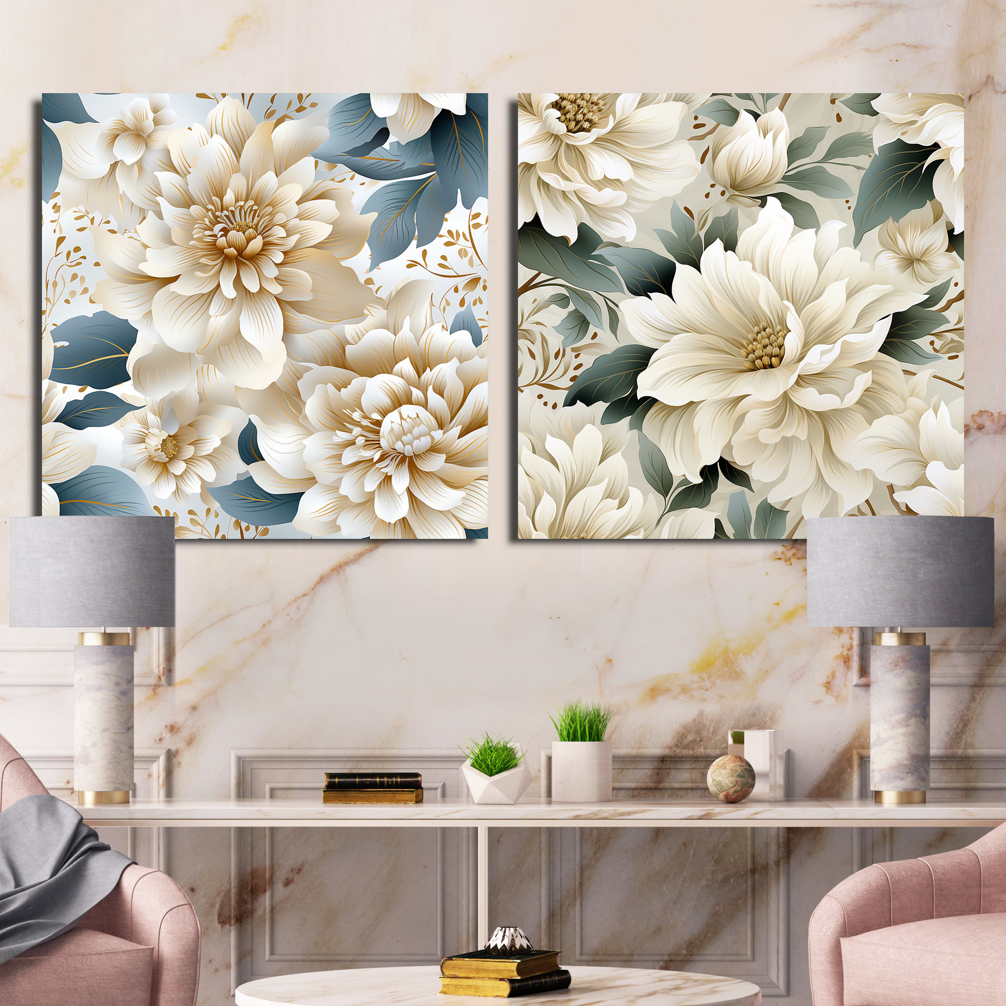 Design Art Subtle Mandalas Ii Boho Pattern - Floral Square Collage Set ...