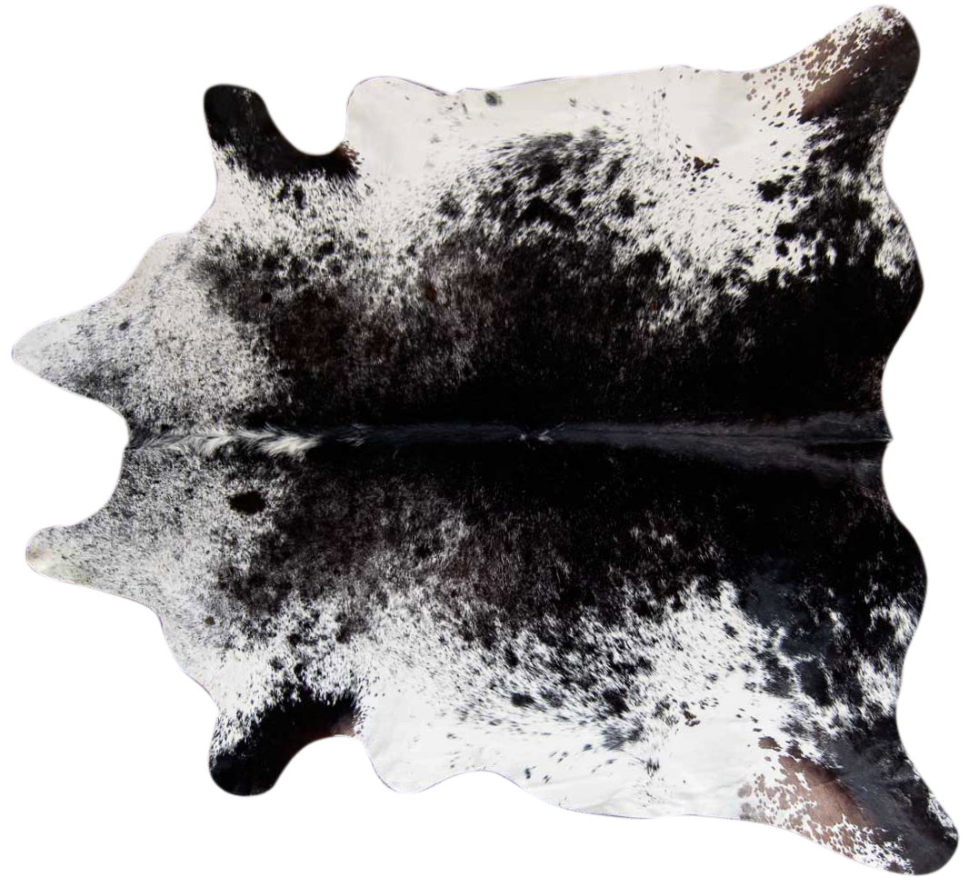 Union Rustic Bullis Black Salt and Pepper Cowhide Rug – Genuine Leather ...