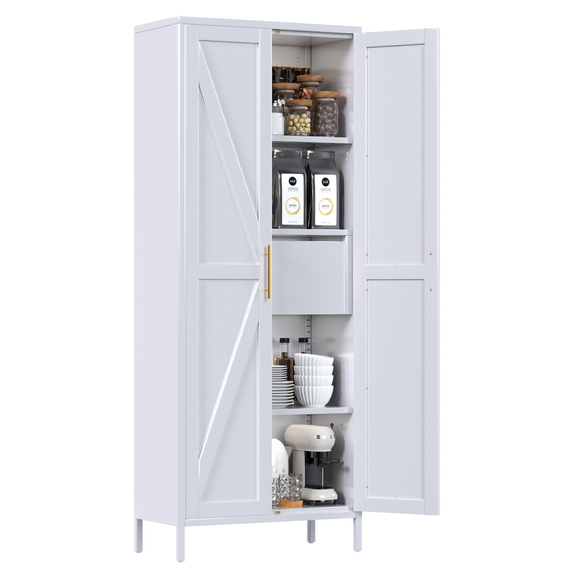 Ophelia & Co. 71" Tall Kitchen Storage Cabinet, Pantry Storage Cabinet ...
