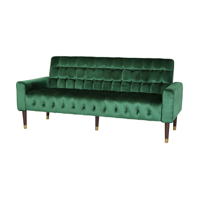 Mercer41 70 In. W Square Arms Velvet Straight Sofa,Living Room And ...