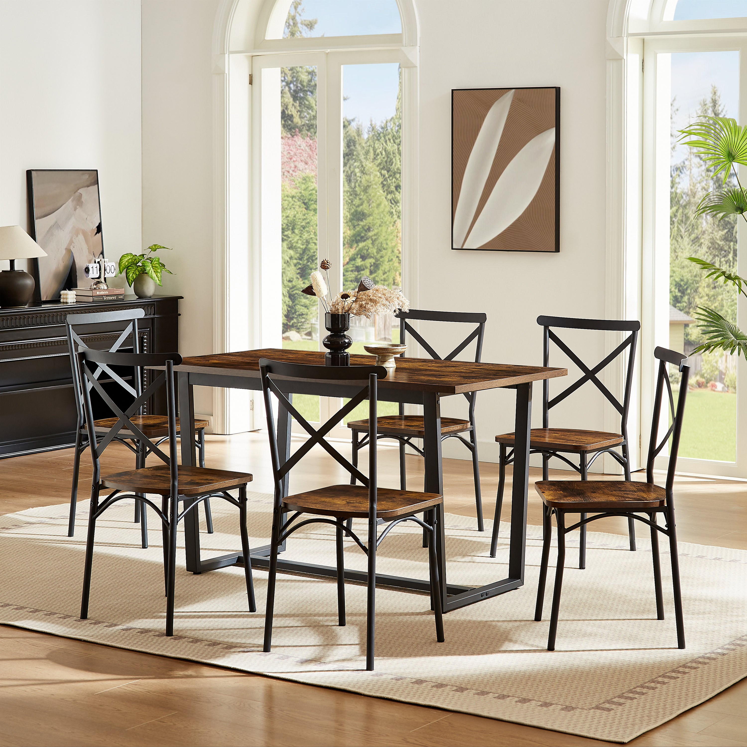 17 Stories 7-Piece Kitchen Table Set | Wayfair
