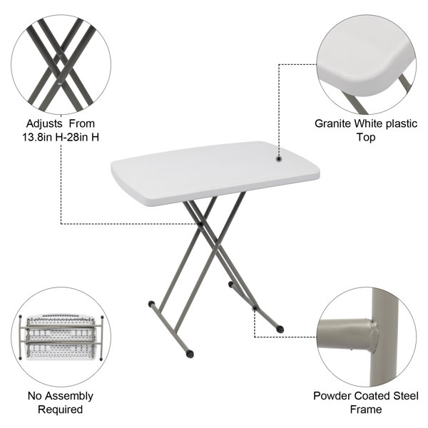 Winado Plastic Adjustable 30" Rectangular Folding Table & Reviews | Wayfair