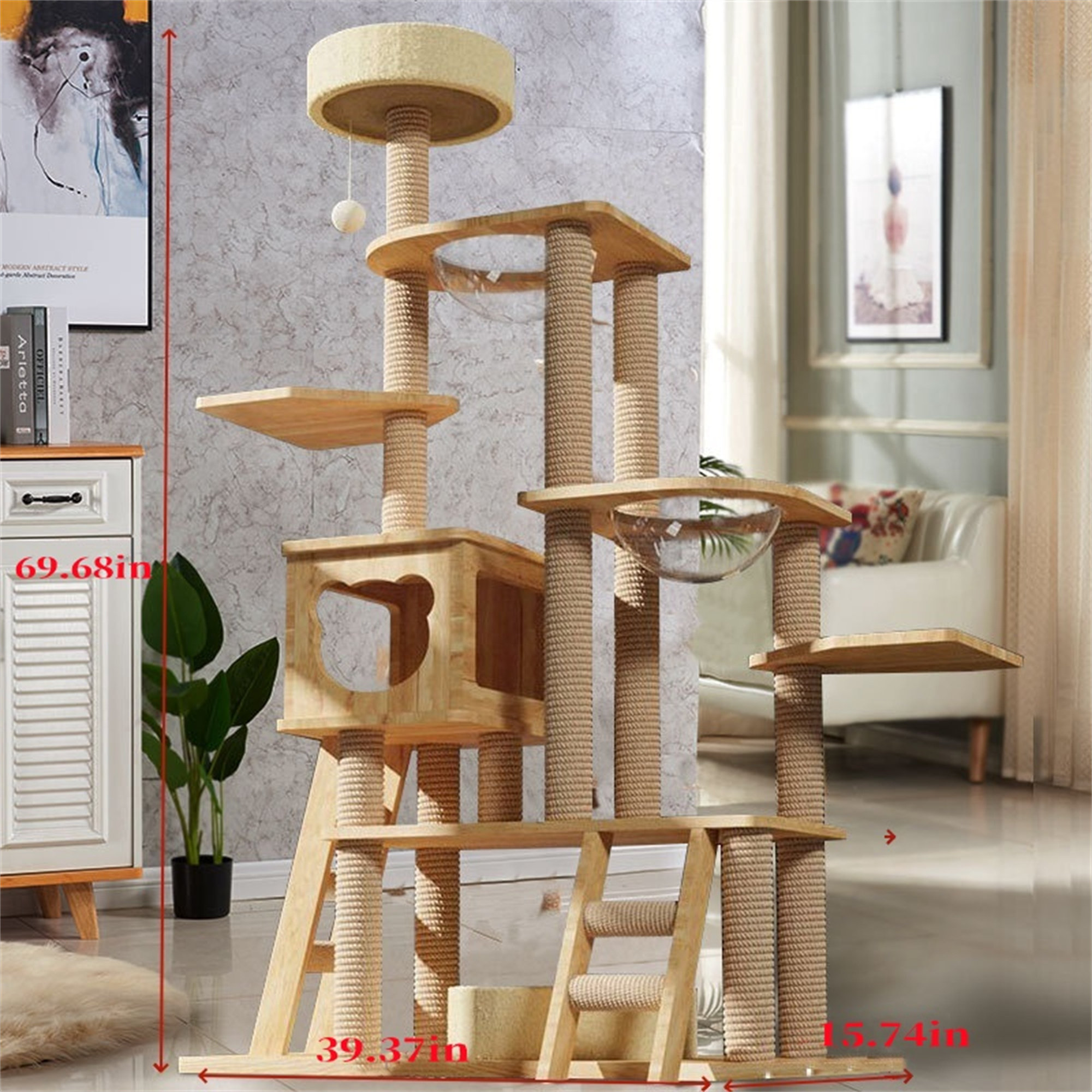 Archie & Oscar™ Solid Wood Large Cat Jumping Platform Column Cat ...