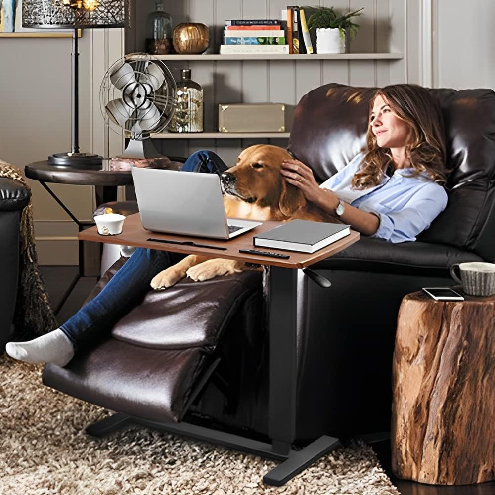 Latitude Run® Pneumatic Adjustable Height Stand Desk With Hidden Wheels ...