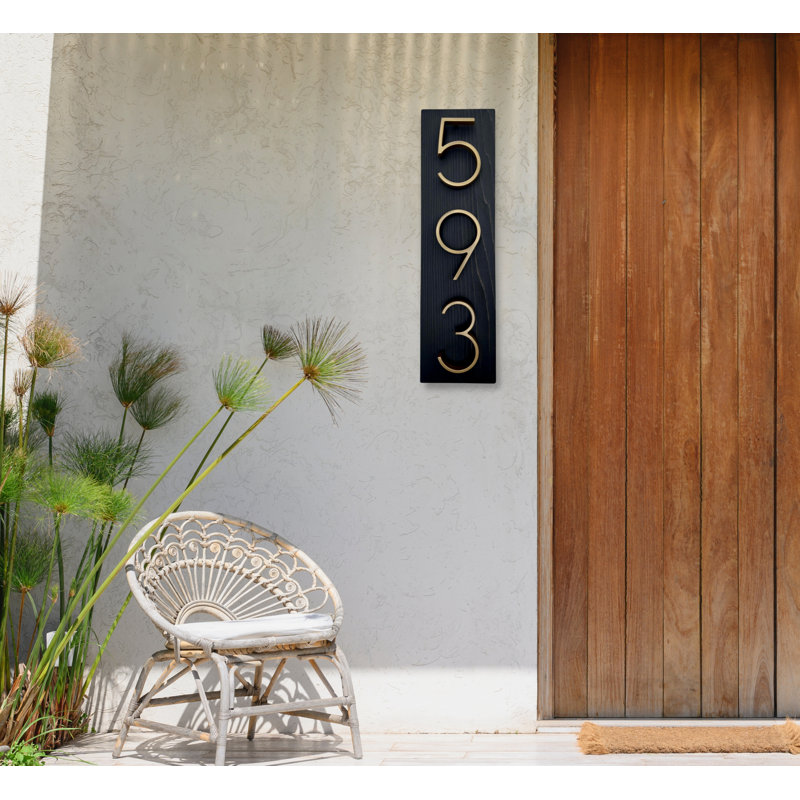 Third Garage Woodwork Modern Wood Address Plaque with Floating Numbers ...