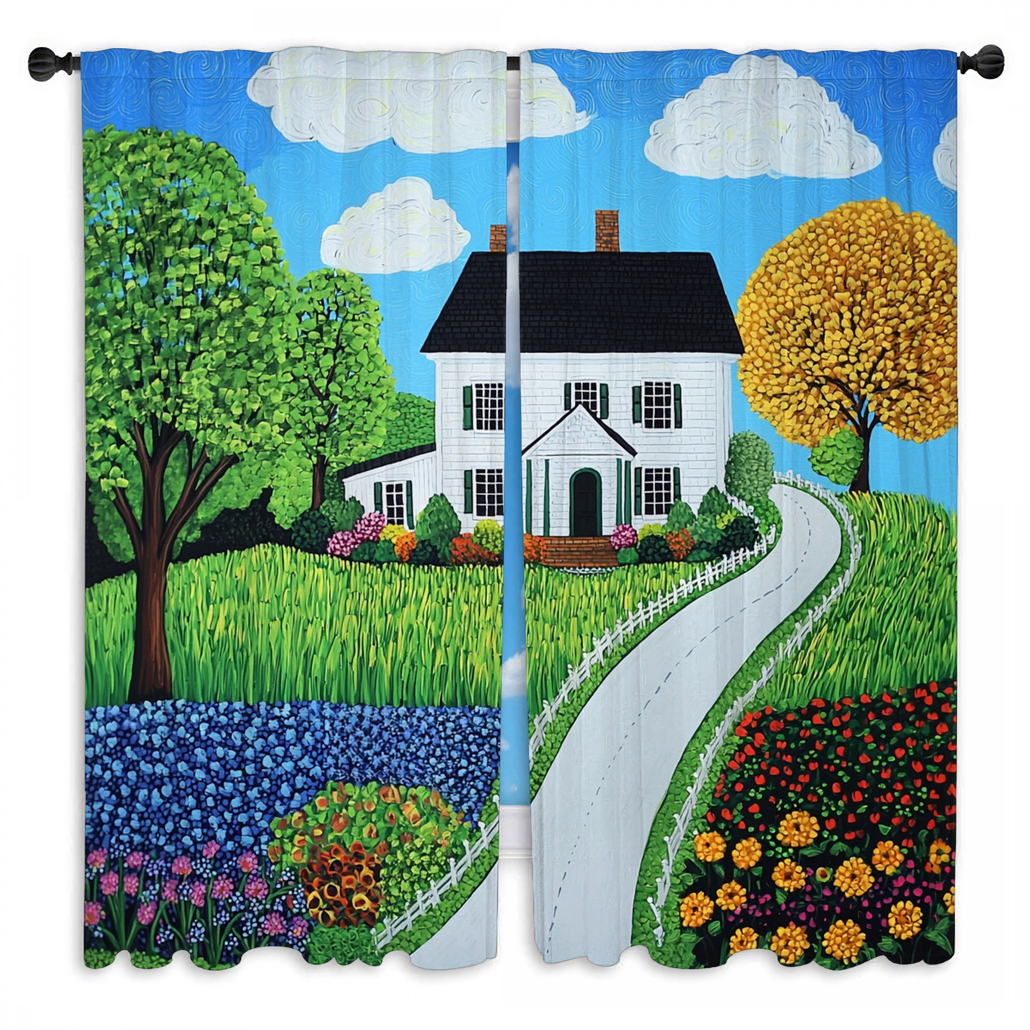 Rosecliff Heights House Window Curtains Home Cottage Drapes - 2 Panels ...
