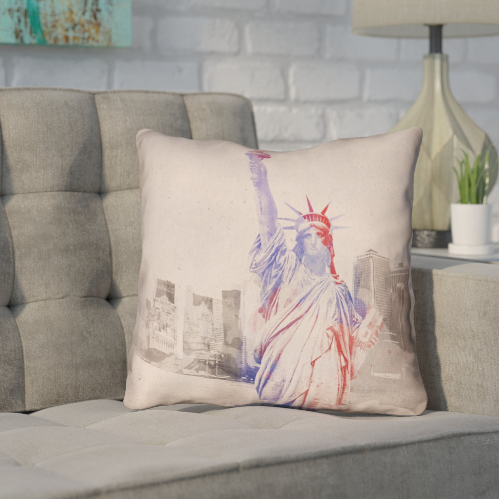 ArtVerse David Khieu Watercolor Statue of Liberty Outdoor Waterproof ...