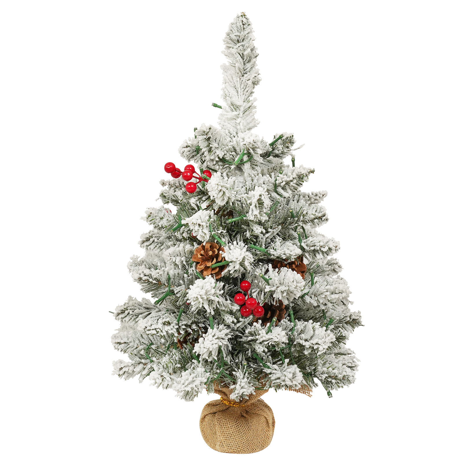 The Holiday Aisle® 2ft Artificial White Tabletop Christmas Tree with ...