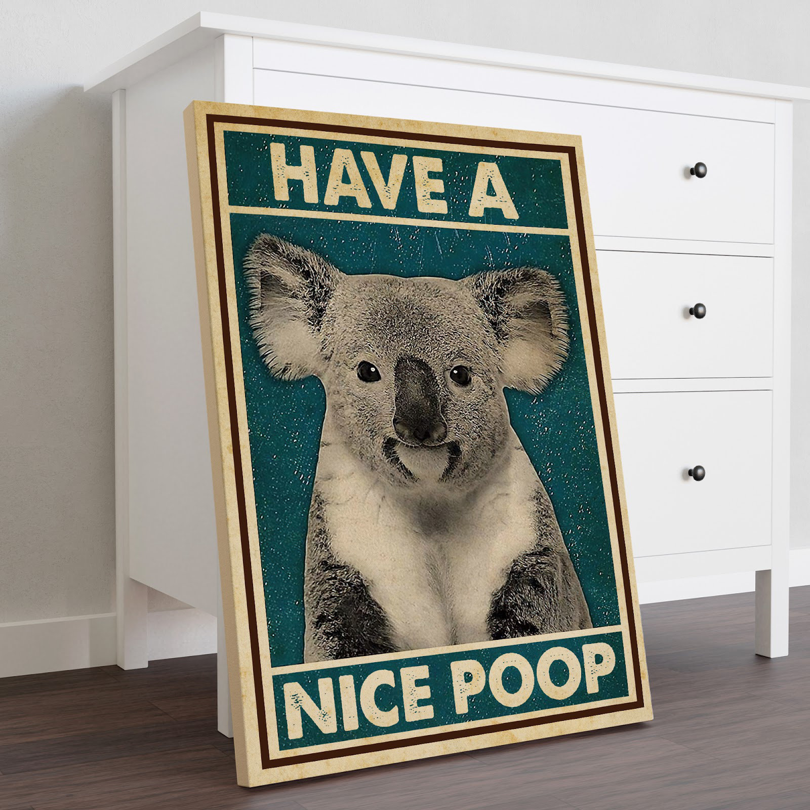 Millwood Pines Koala - Have A Nice Poop Gallery Wrapped Canvas - Green ...