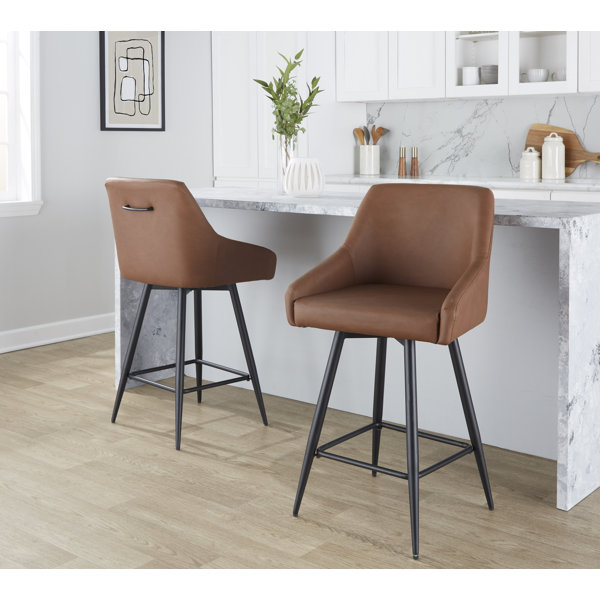 LumiSource Hannah Fixed-Height Counter Stool - Set Of 2 | Wayfair