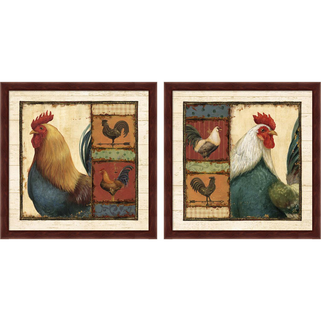 August Grove® Rooster Portraits By Daphne Brissonnet, Framed Art (Set ...